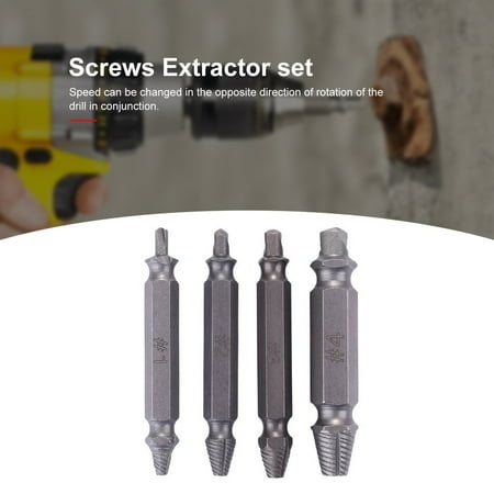 4Pcs/set Damaged Screwdriver Extractor Set Double Side Broken Screw ...