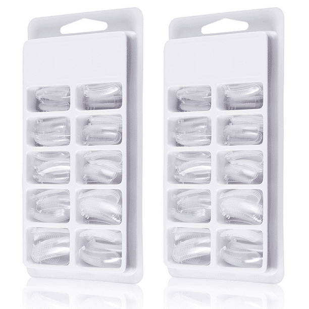 Nail Extension Form Tips Clear 100pcs Poly Gel Acrylic Nails Mold ...