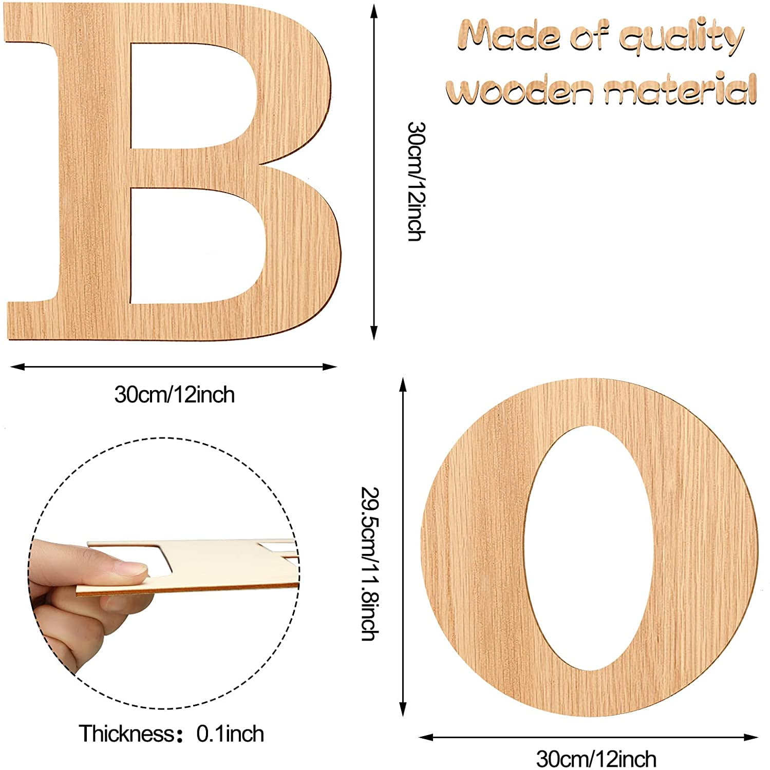 3 Pieces 12 Inch Halloween Boo Wood Cutout Halloween Boo Letter Ghost ...