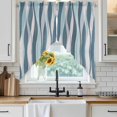 Abstract Swag Curtain Valance for Window 2 Panels Blue White Line ...