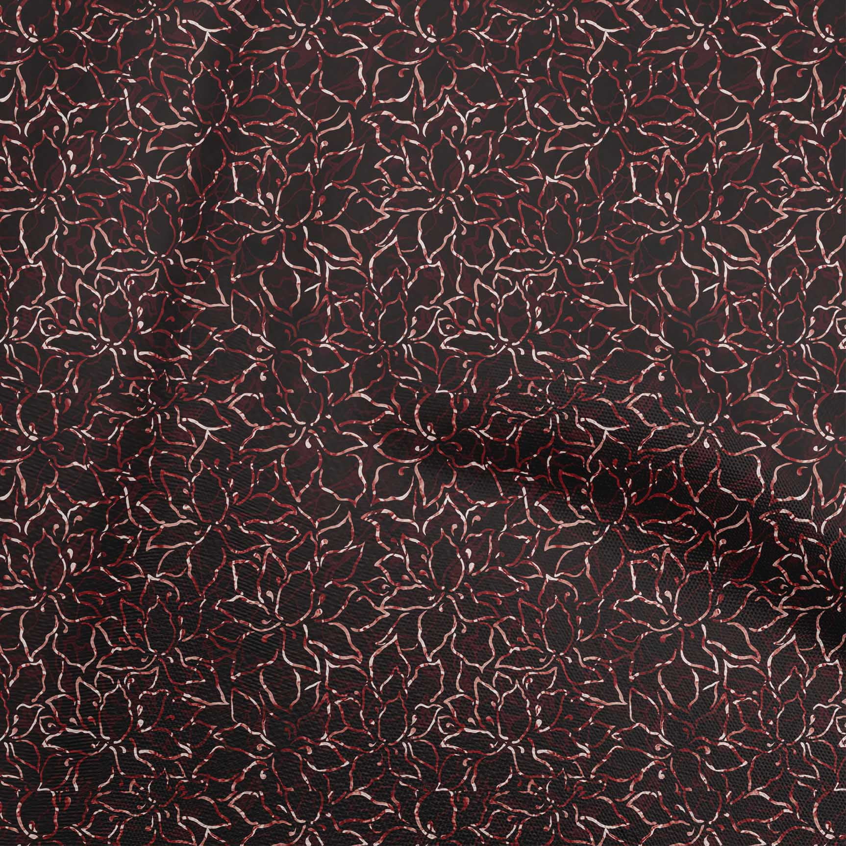oneOone Cotton Poplin Maroon Fabric Aian Batik Sewing Material Print ...
