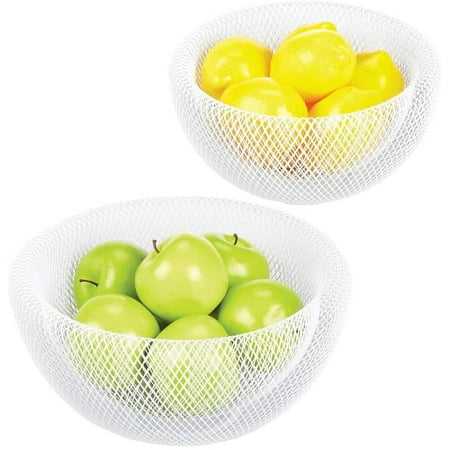 Double Wall Metal Mesh Decorative Fruit Bowl Basket Stand - Modern Wire ...