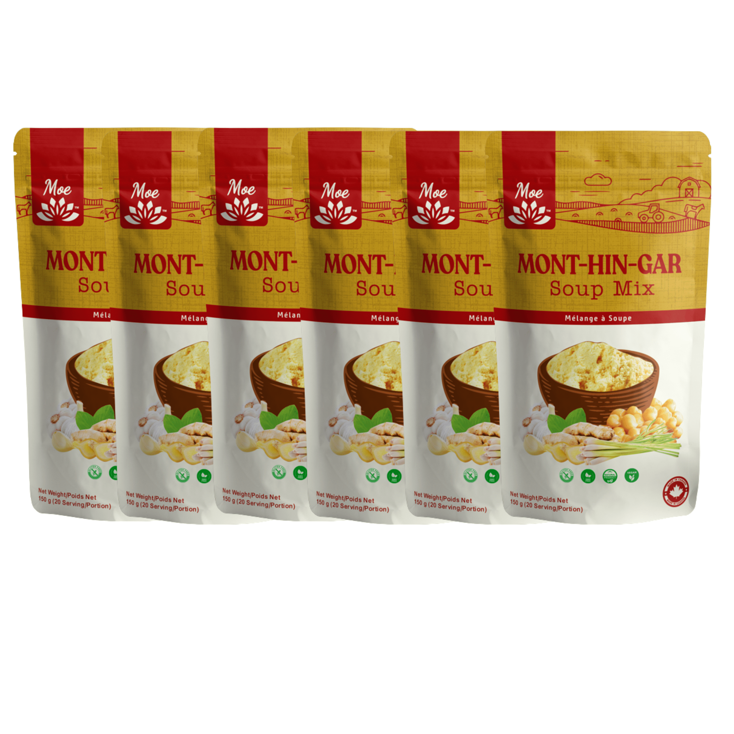 Moe Mont-Hin-Gar Soup Mix, Non-GMO, Ready to Cook, 20 Servings (Pack of ...