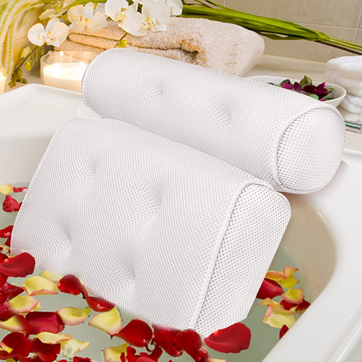 Idle Hippo Bath Pillow Bathtub Spa Pillow With 6 Upgraded Non Slip