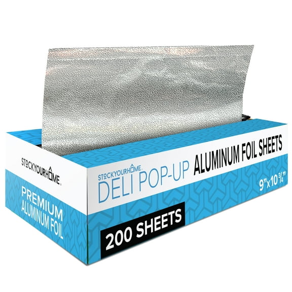 9' Ultra Heavy Duty Pop Up Deli Aluminum Foil, 500 Count Pre-Cut Sheets ...