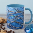 Blue Faux Marble Mug, Faux Stained Glass Cup, Agate Geode Teacup, Gold ...