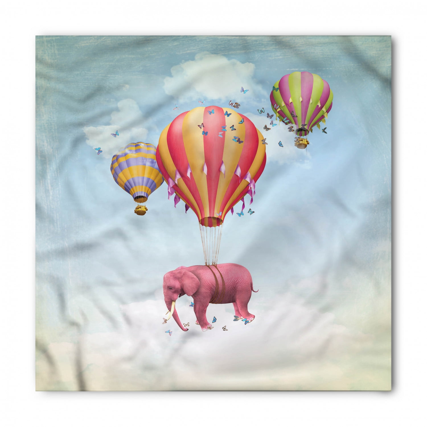 Elephant Bandana, Pink Elephant in Sky, Unisex Head and Neck Tie, by ...