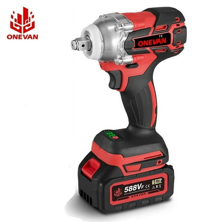 ONEVAN 520Nm Cordless Impact Wrench 1/2'' Brushless Electric Wrench ...