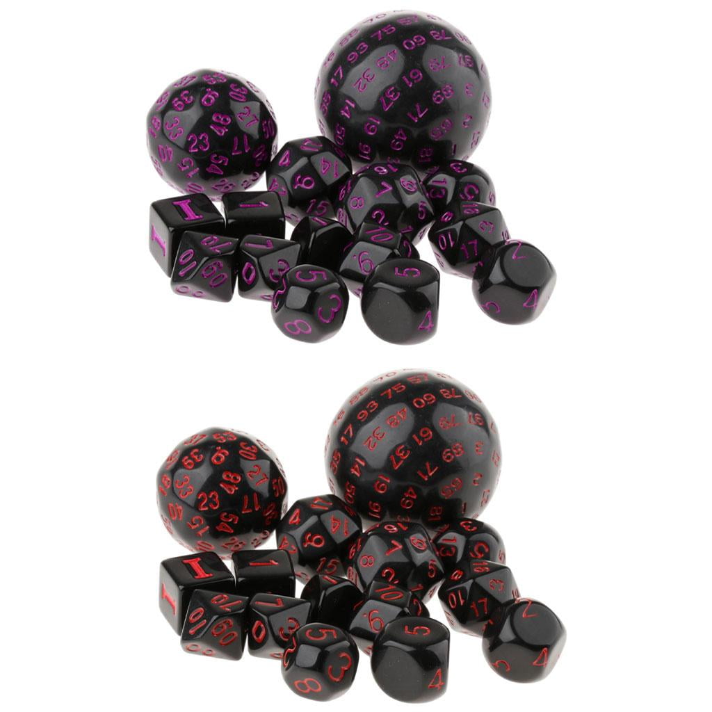 Paquete de 30 Dados Acrílicos de Varias Caras D60 D30 D24 D20 D16 D12 ...