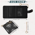 Gray Background Christmas Snowflakes Women's Wallet PU Leather Card ...