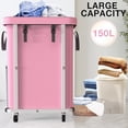40 Gal(150L) High Grade Large Laundry Basket with Wheels, Rolling ...