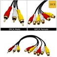 3 RCA Male Jack to 6 RCA Female Plug Splitter Audio Video Av Adapter ...