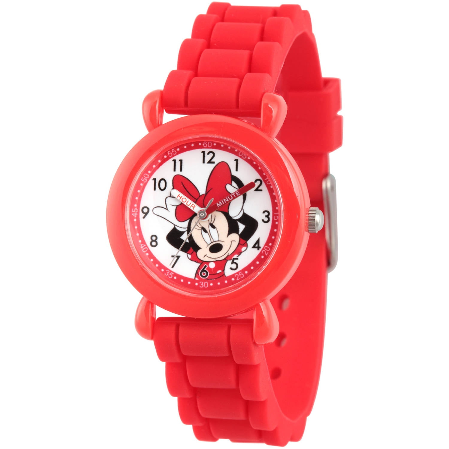 Disney - Minnie Mouse Girls' Red Plastic Time Teacher Watch, Red ...
