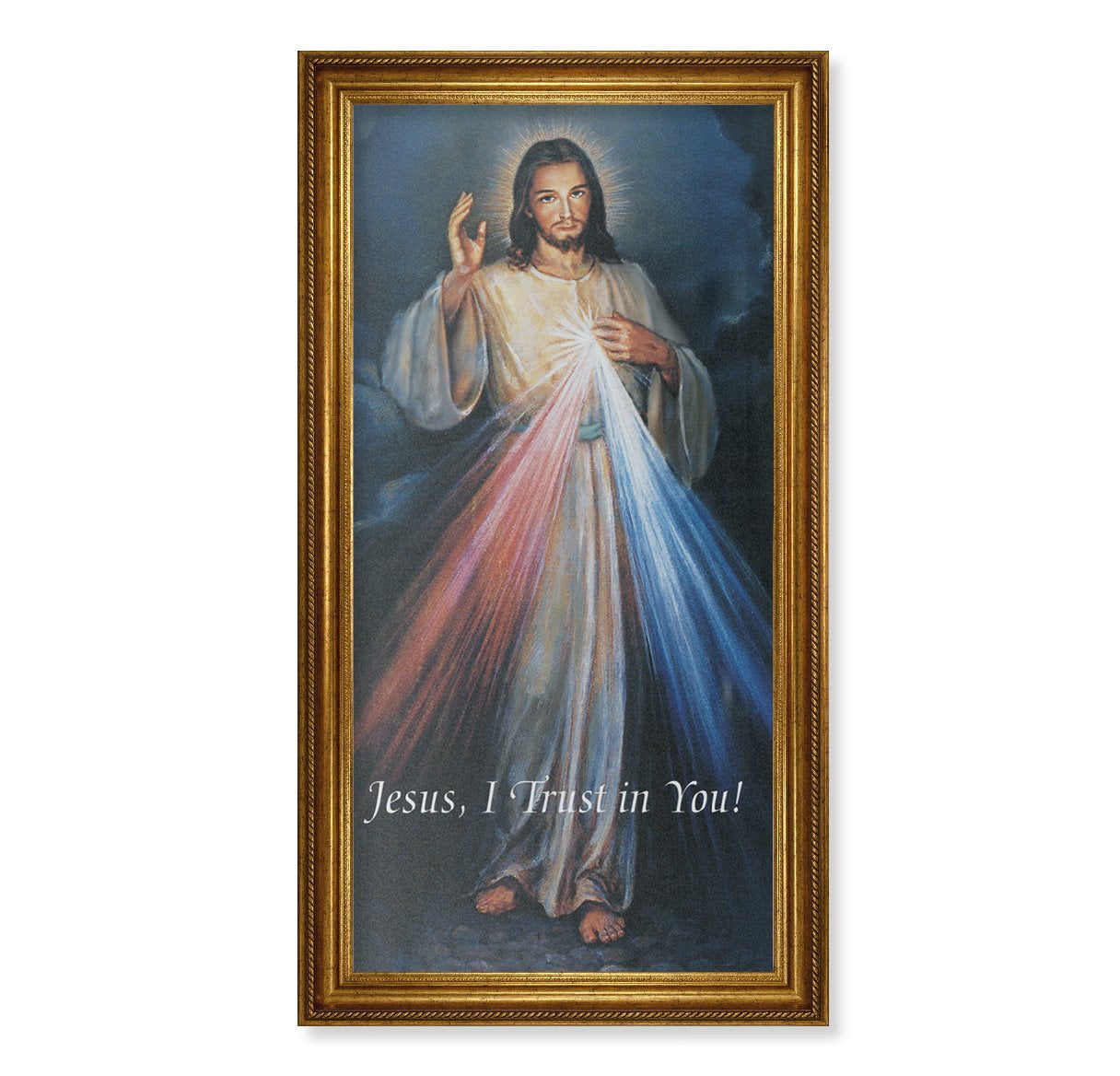 Divine Mercy Picture Framed Canvas Wall Art Decor Extra Large, Antique ...