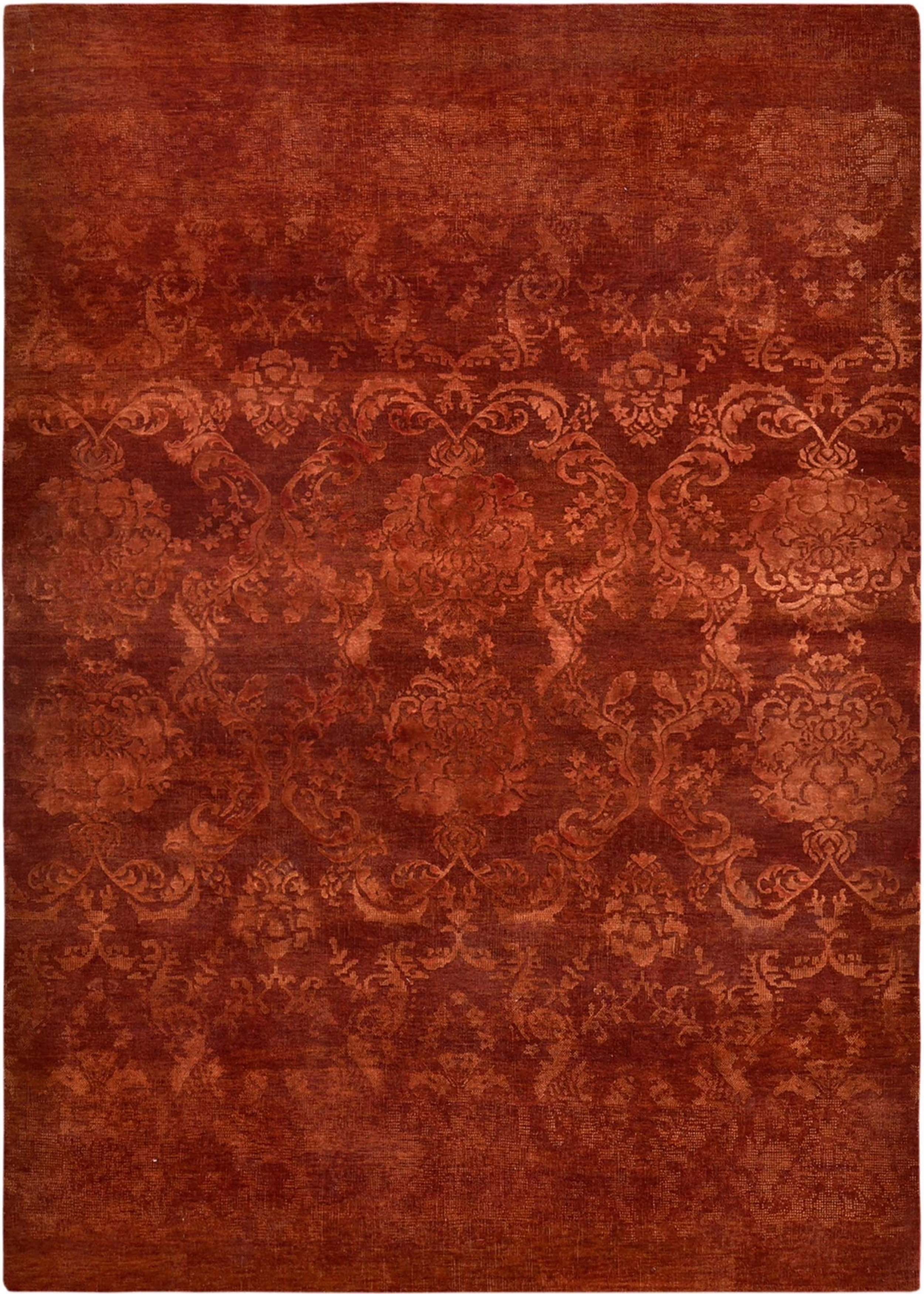 Ahgly Company Indoor Rectangle Mid-Century Modern Red Oriental Area ...