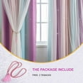 Girl and Curtains for Rainbow Ombre Double Layer Cute Shot Darkening ...