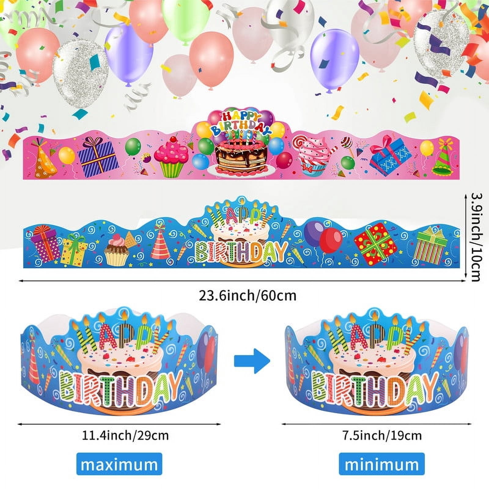 Birthday Party Hats For Kids 100 Pcs Birthday Crowns Colorful Paper ...