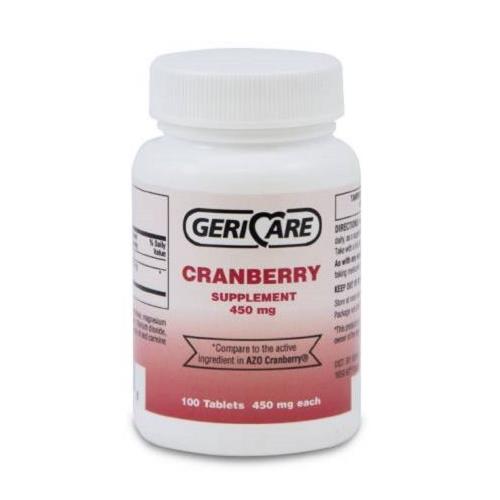 Geri Care Cranberry Supplement 450 mg. 100 Tablets, Pack of 12 ...