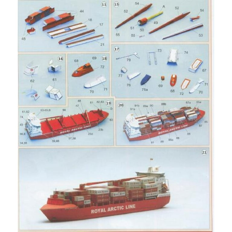 1:400 Ship Paper Model Danish Container Ship Mary Arctica, 41% OFF