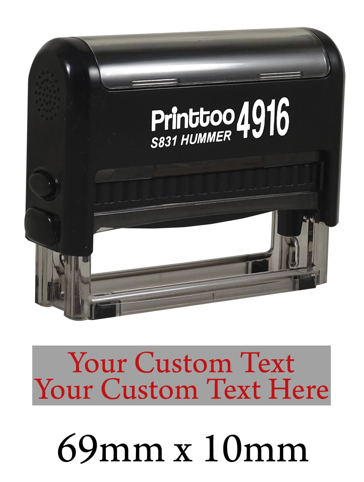 Printtoo Rubber Stamp Upto 2 Lines Of Custom Text Self Inking ...