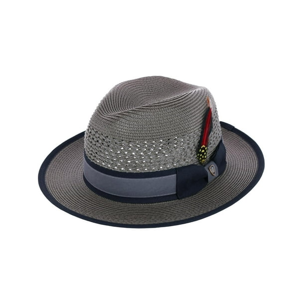 Richman Brothers Polybraid Fedora Hat with Grossgrain Ribbon and ...