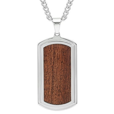 Iced Out Stainless Steel Two Tone Blue Dog Tag Pendant Necklace Chain ...