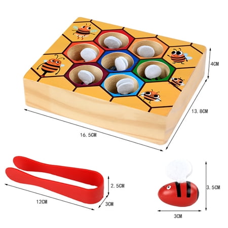 Colorful Wooden Bee Hive Matching Game Color Sorting Toy Early ...