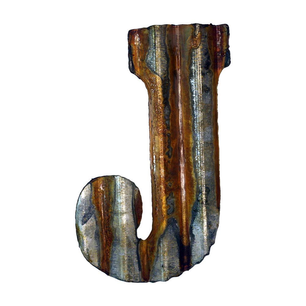 Custom Cut Decor 8'' Rusty Galvanized Corrugated Metal Letter - J ...