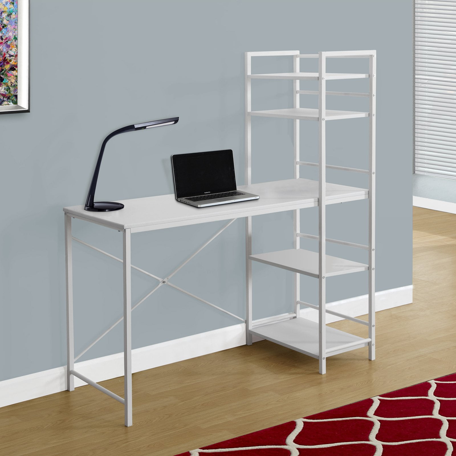 Monarch Computer Desk 48"L / White Top / White Metal - Walmart.com