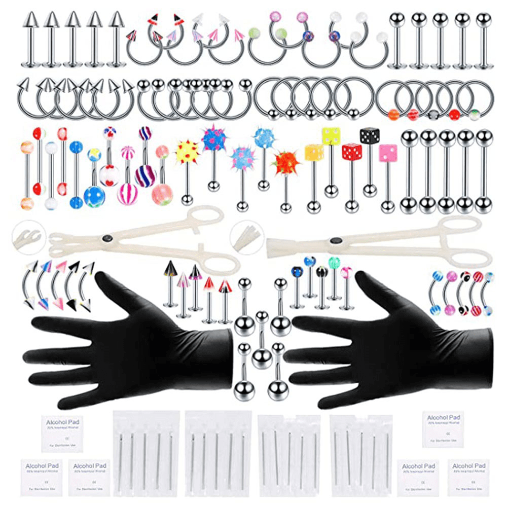 Click here for Eimeli 120pcs Piercing Kit With Stainless Steel Pi... prices