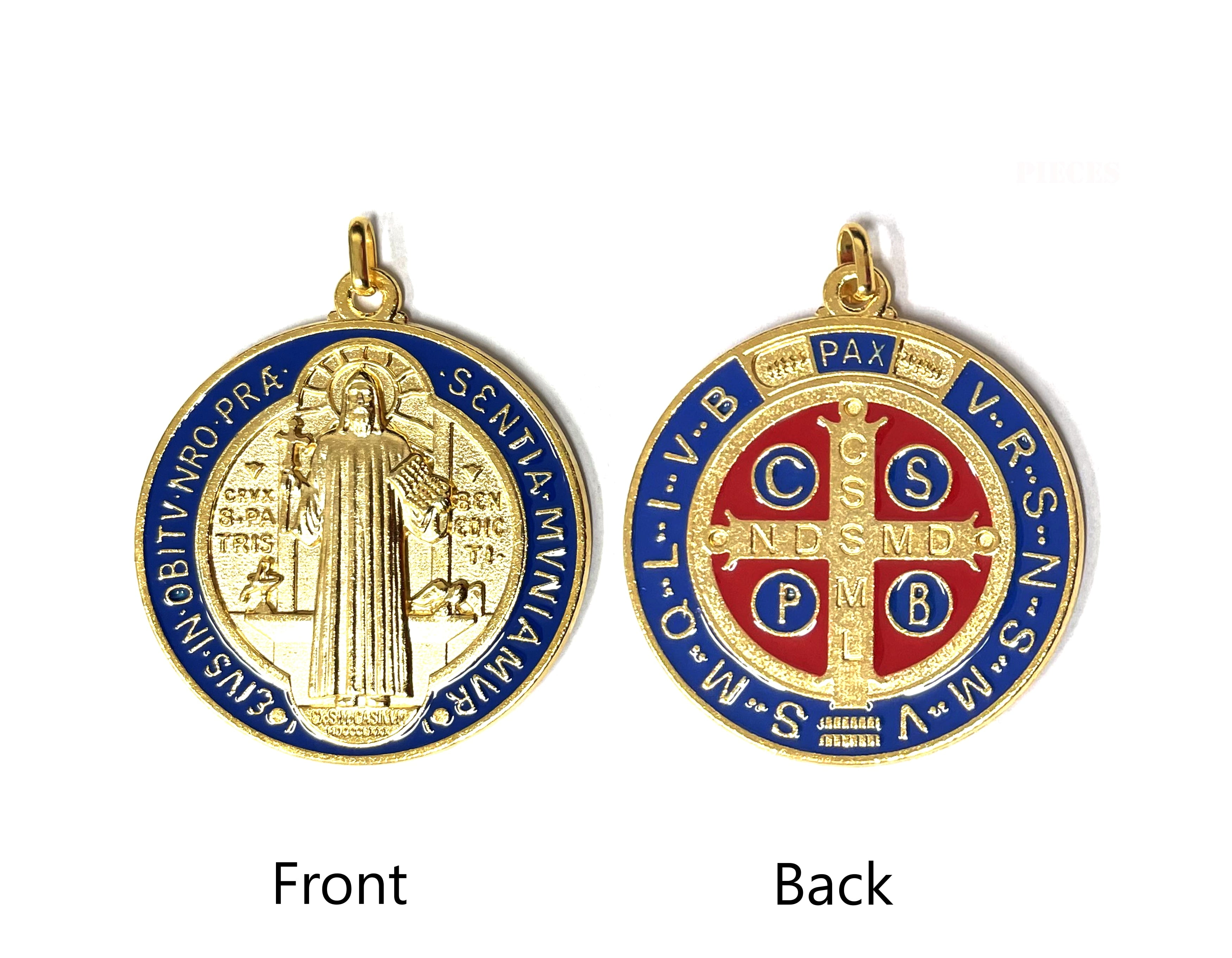2 Inch Gold and Silver Saint Benedict Medals - Walmart.com