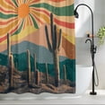 Abstract Color Sun Shower Curtains for Bathroom, Cactus Mountain Desert ...