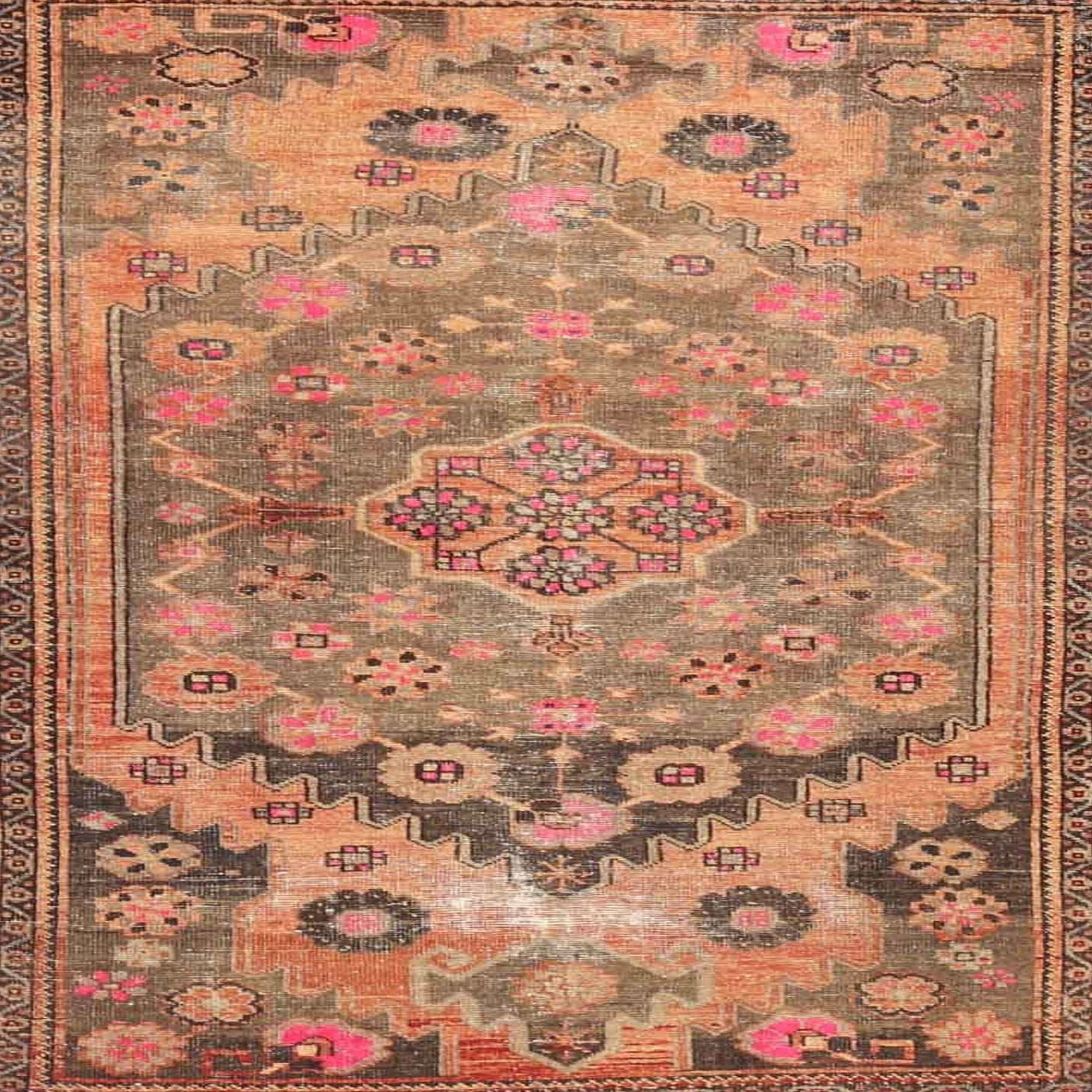 Ahgly Company Indoor Square Traditional Mango Orange Persian Area Rugs ...