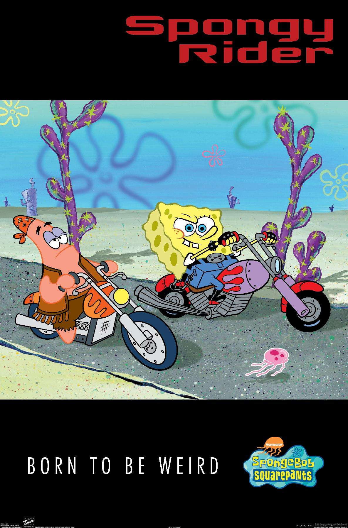 Nickelodeon Spongebob - Biker Wall Poster, 14.725" x 22.375" - Walmart.com