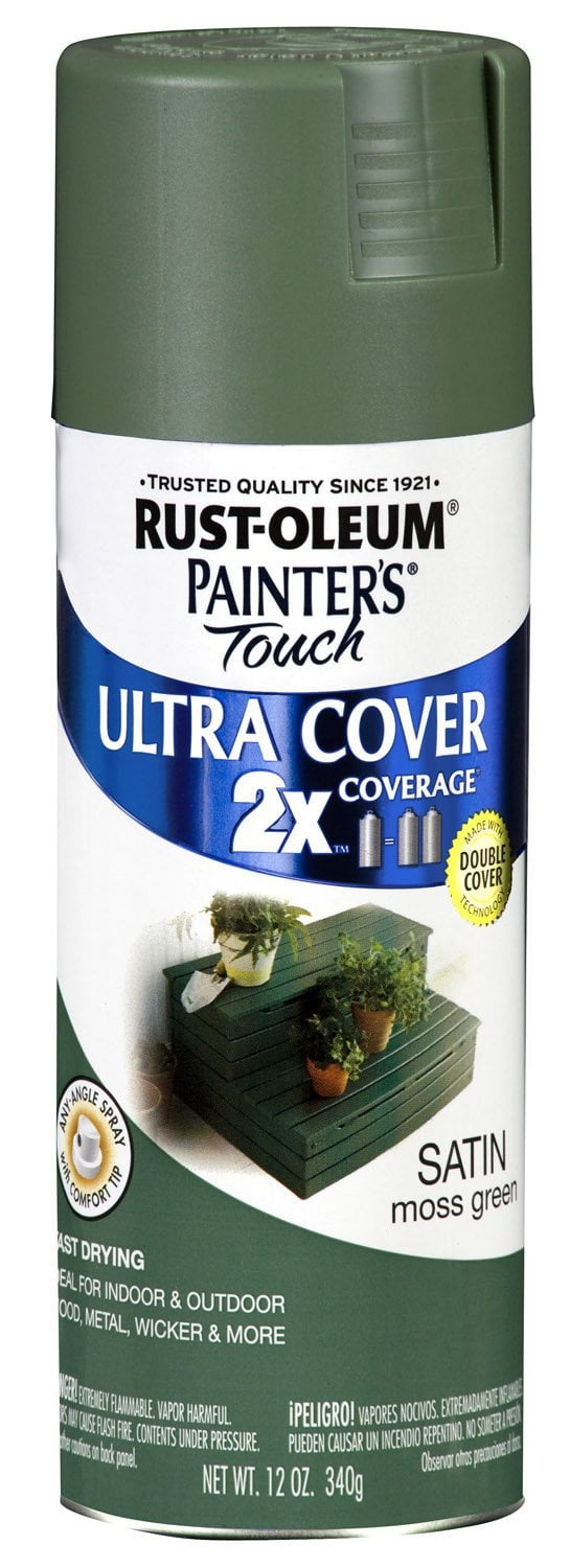 Painter's Touch2 2X 12 Oz Moss Green Cover Spray Paint Satin [Set of 6 ...