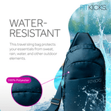 FITKICKS Hideaway Packable Sling Lightweight Crossbody Bag, Blue ...