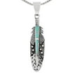 Turquoise Feather Necklace Multi-Colors for Women Sterling Silver 925 ...