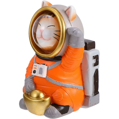 Kitten Astronaut Statues Space Wealth Fortune Auspicious Cat Sculpture ...