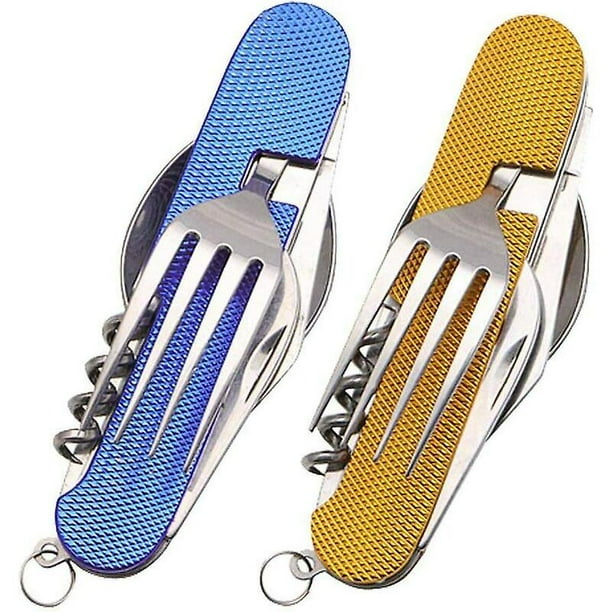 Camping Cutlery Kit 6 In 1 Stainless Steel Folding Cutlery Camping ...