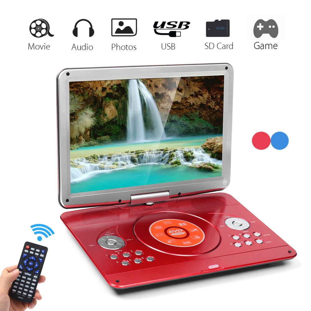 16'' (Screen is 14") 270° Rotating Screen HD Portable Rechargeable DVD ...