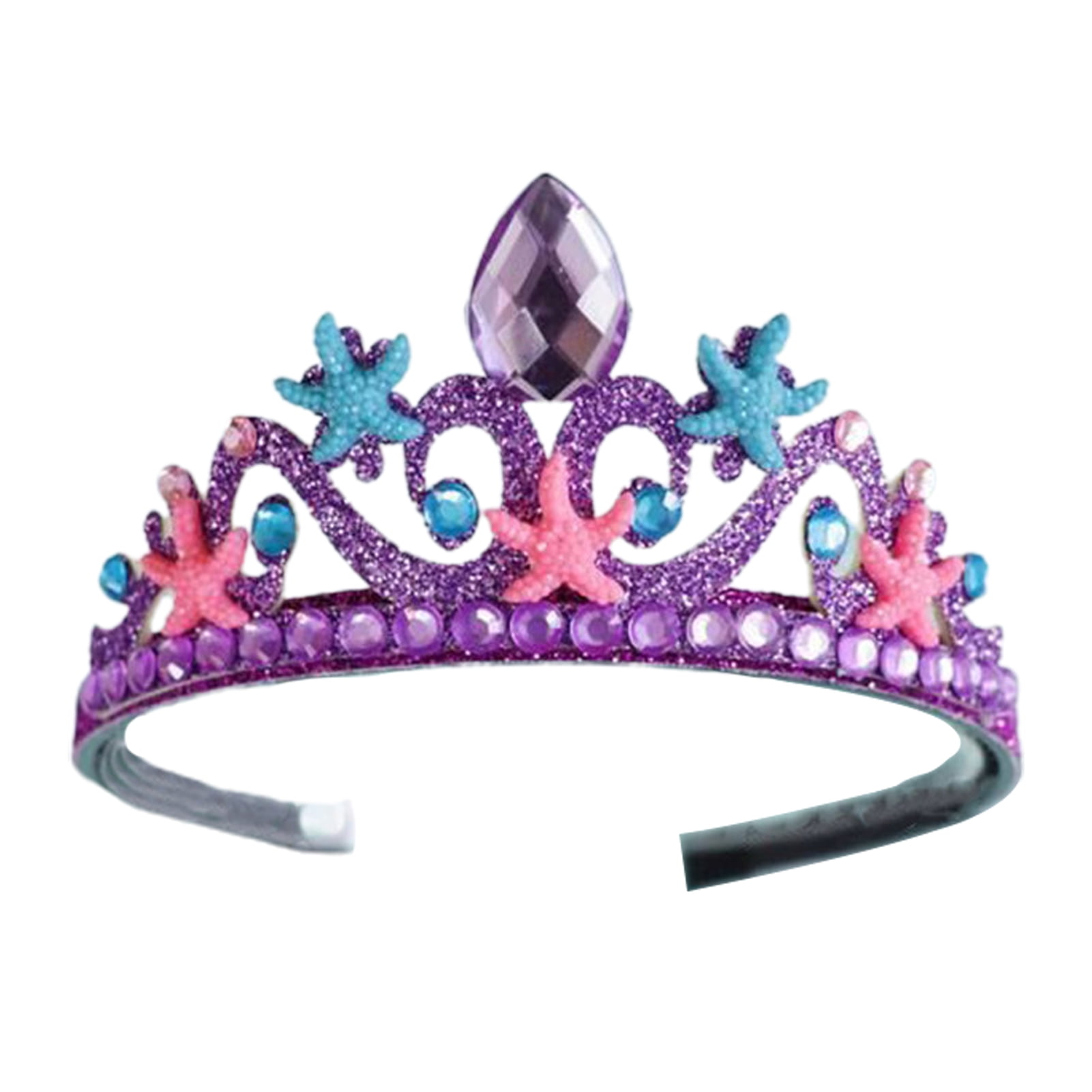 Farfi Girls Party Crown Colorful Rhinestones Non-woven Fabric Portable ...