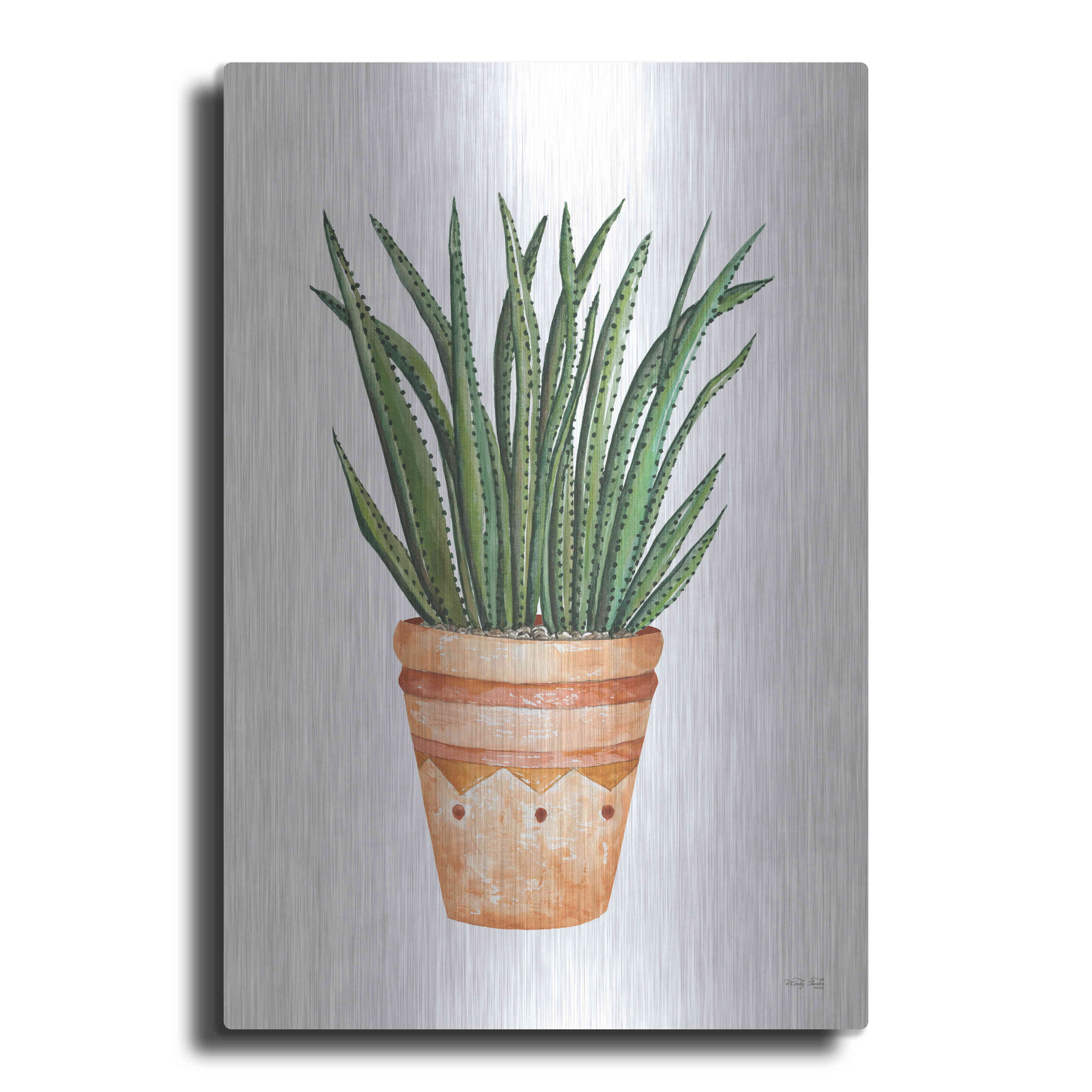 Luxe Metal Art 'Aztec Pot II' by Cindy Jacobs, Metal Wall Art, 24"x36 ...