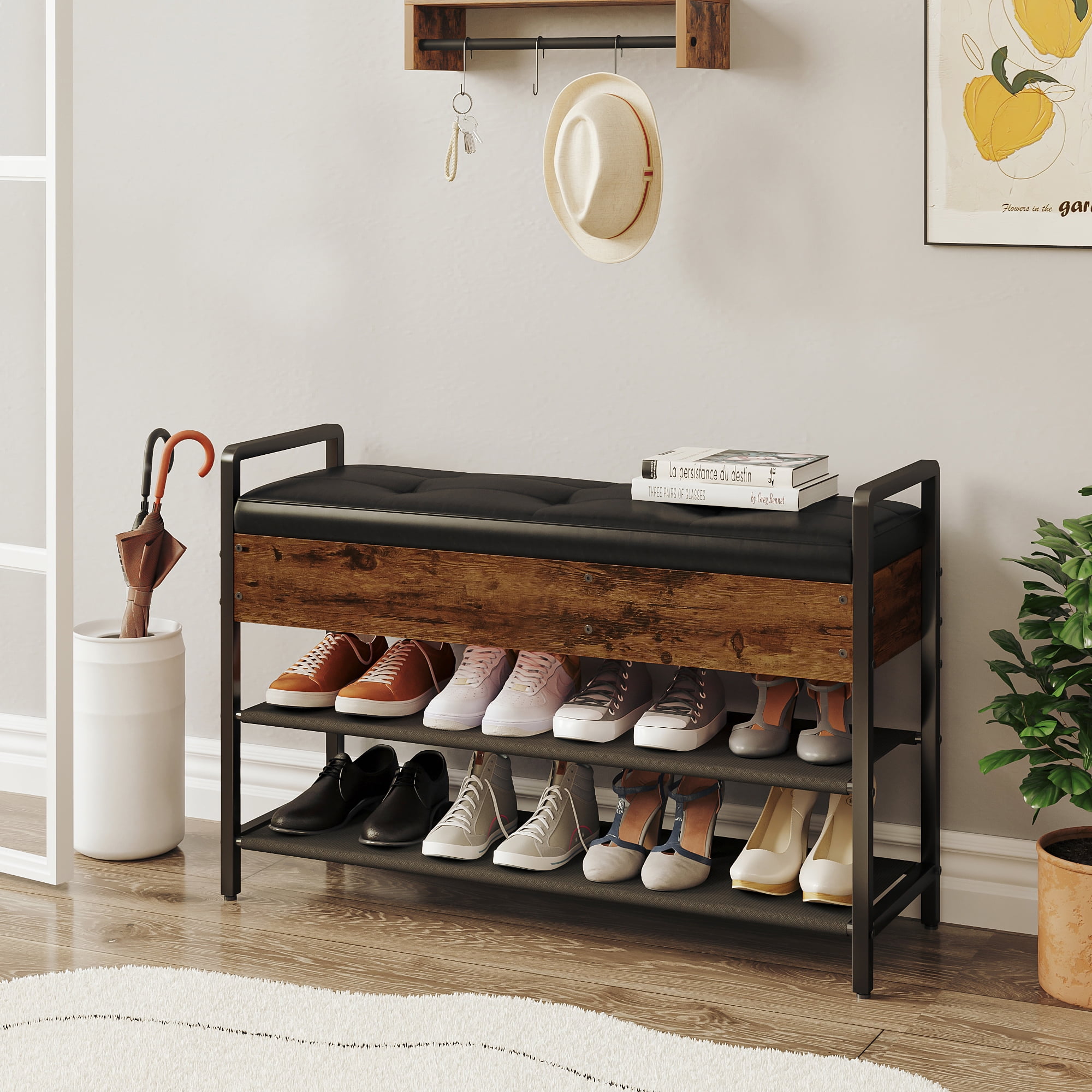 Hzuaneri Storage Shoe Bench, Entryway Bench, Shoe Rack Organizer ...