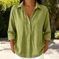 Betivan Linen Top for Women 2026 Summer Gauze Tops Half Sleeve V Neck ...