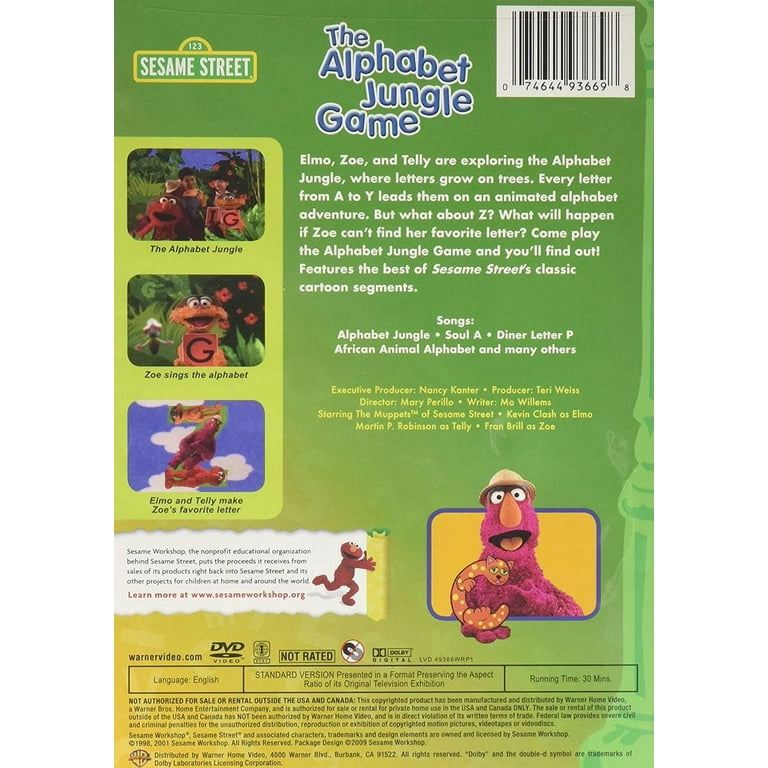 Sesame Street The Alphabet Jungle Game Dvd