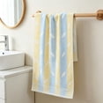 Cotton Hand Towels 28x13 Inch Striped Leaf Pattern Absorbent Soft Bath ...