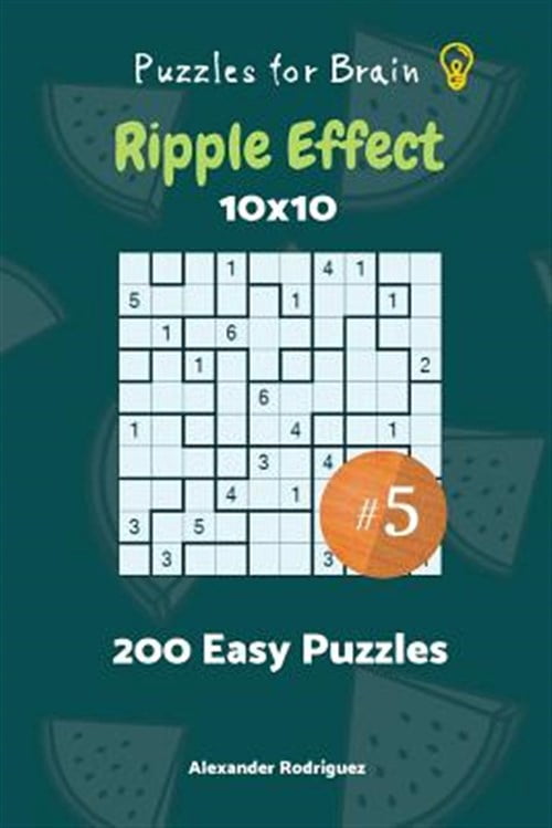 Pre-Owned Puzzles for Brain - Ripple Effect 200 Easy Puzzles 10x10 Vol ...