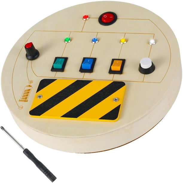 EASTIN LED Light Busy Board Wooden Button Switch Sensory Activity Board ...