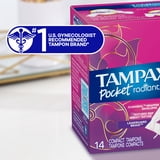Tampax Pocket Radiant Tampons, Regular, Unscented, 28 ct HSA/FSA ...
