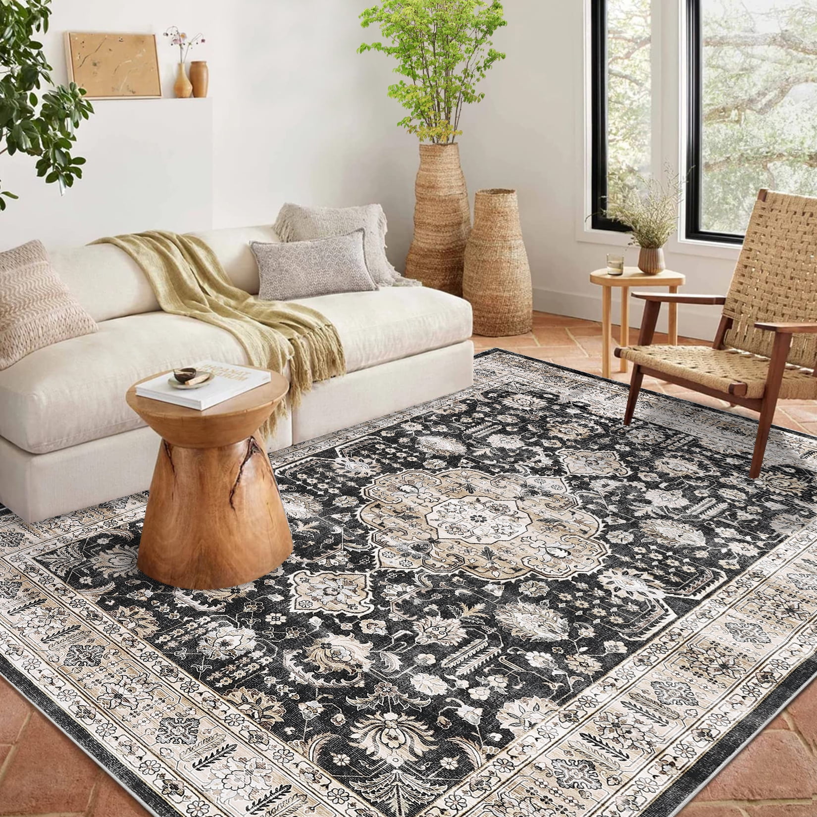 Click here for Homerry Foldable Area Rug 6 X 9 Washable Floral Ge... prices